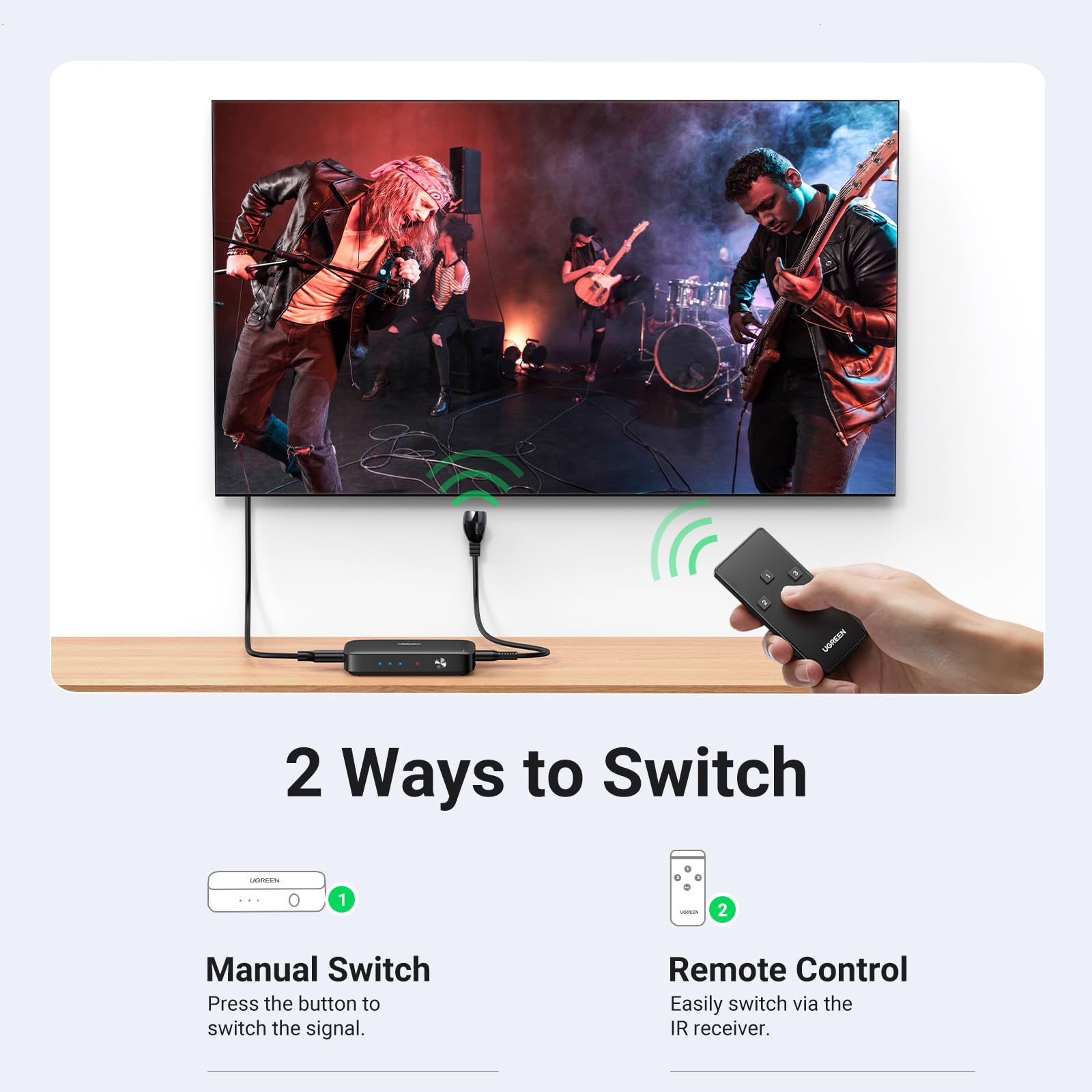 UGREEN HDMI Switch 3 in 1 Out 4K HDMI Splitter, HDMI Switch with Remote Supports HDR CEC 3D HDCP1.4 HDMI 3 Port Box Hub 4K 30Hz, Compatible with PS5 PS4 Xbox Fire Stick Roku Apple TV PC