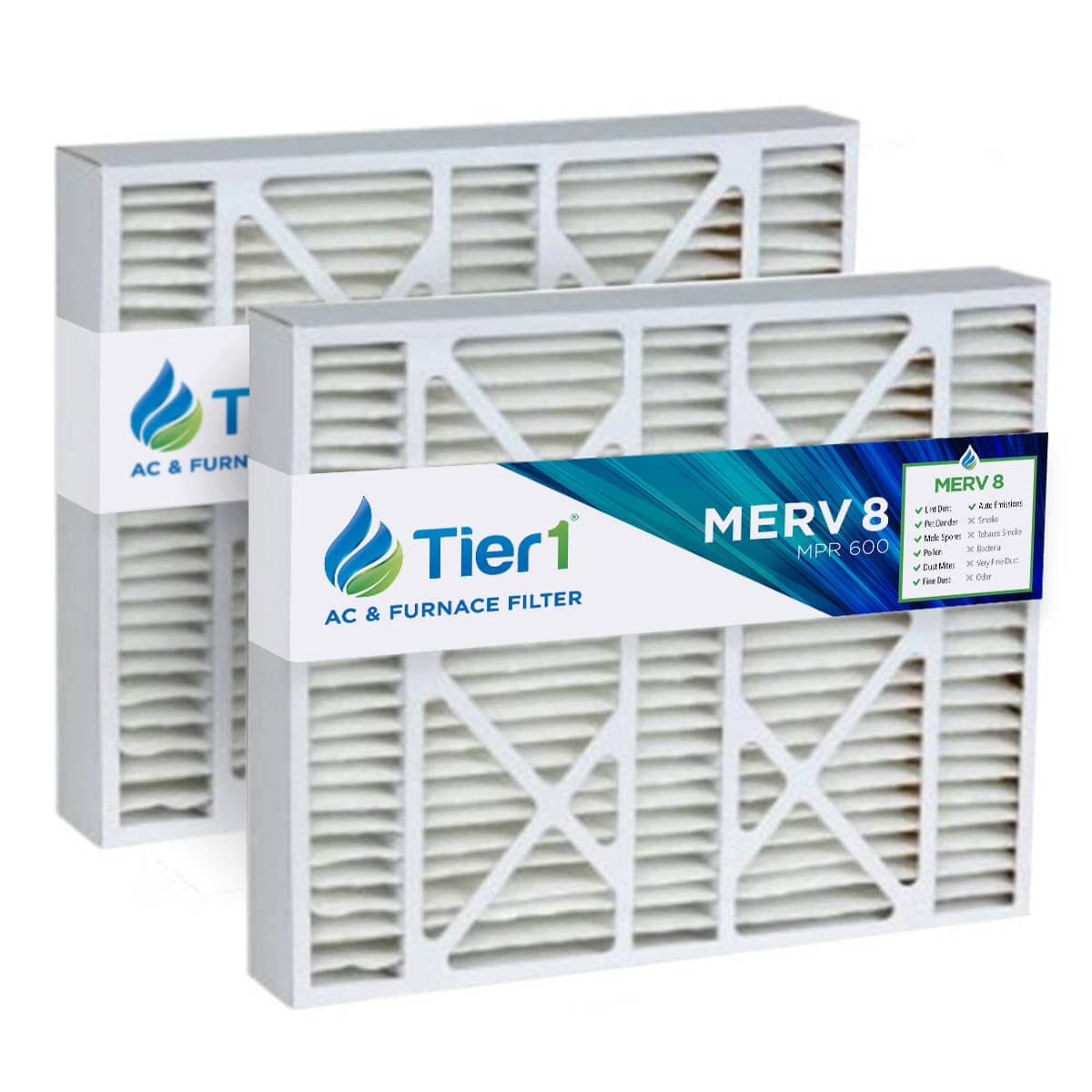 Tier1 20x25x5 Merv 8 Replacement for Amana MU2025 / M8-1056 Air Filter 2 Pack