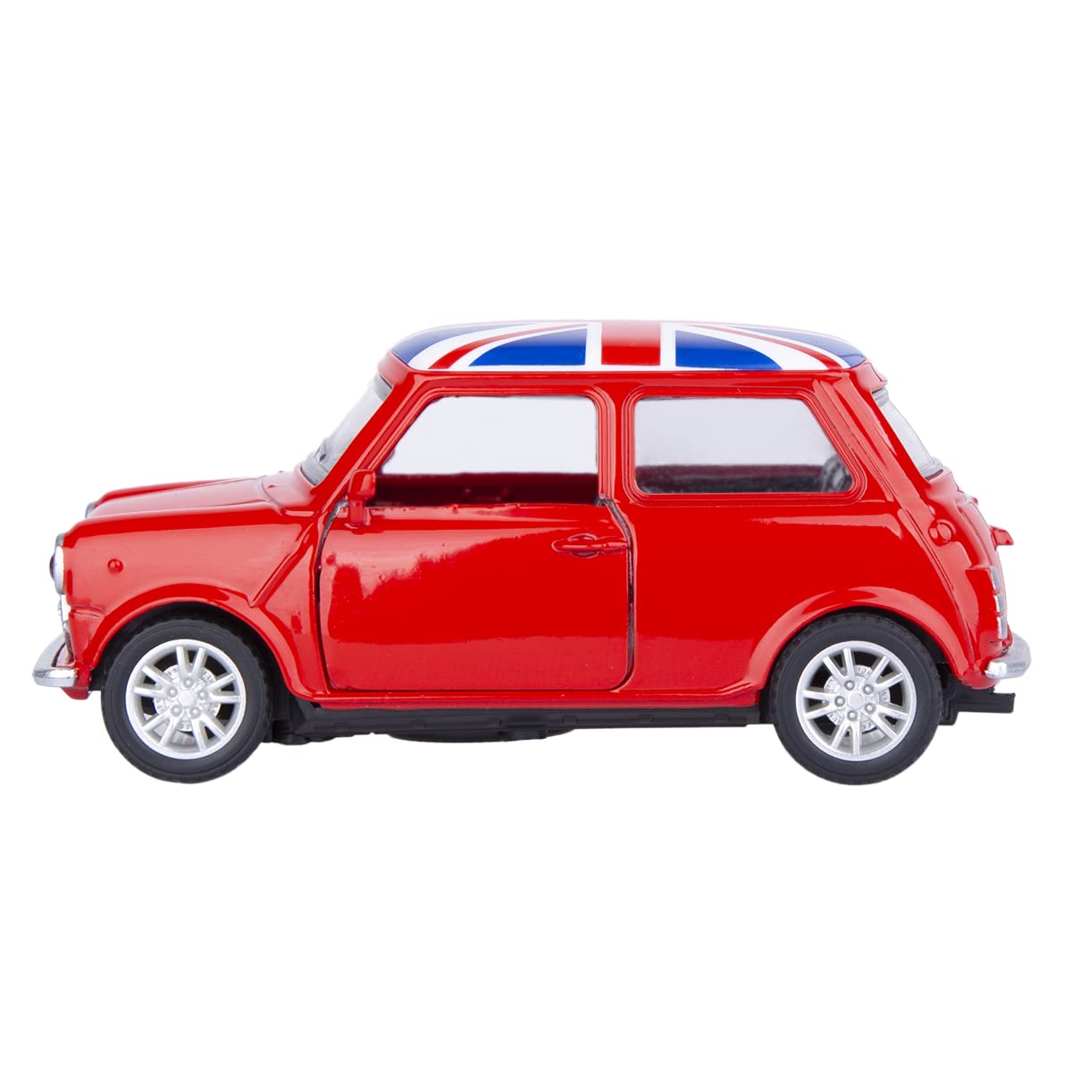 Die Cast Alloy Toy Car, 1:36 Pullback Toy Vehicle with Opening Doors, Vintage Classic Car Toys for Kids and Adults (Red)
