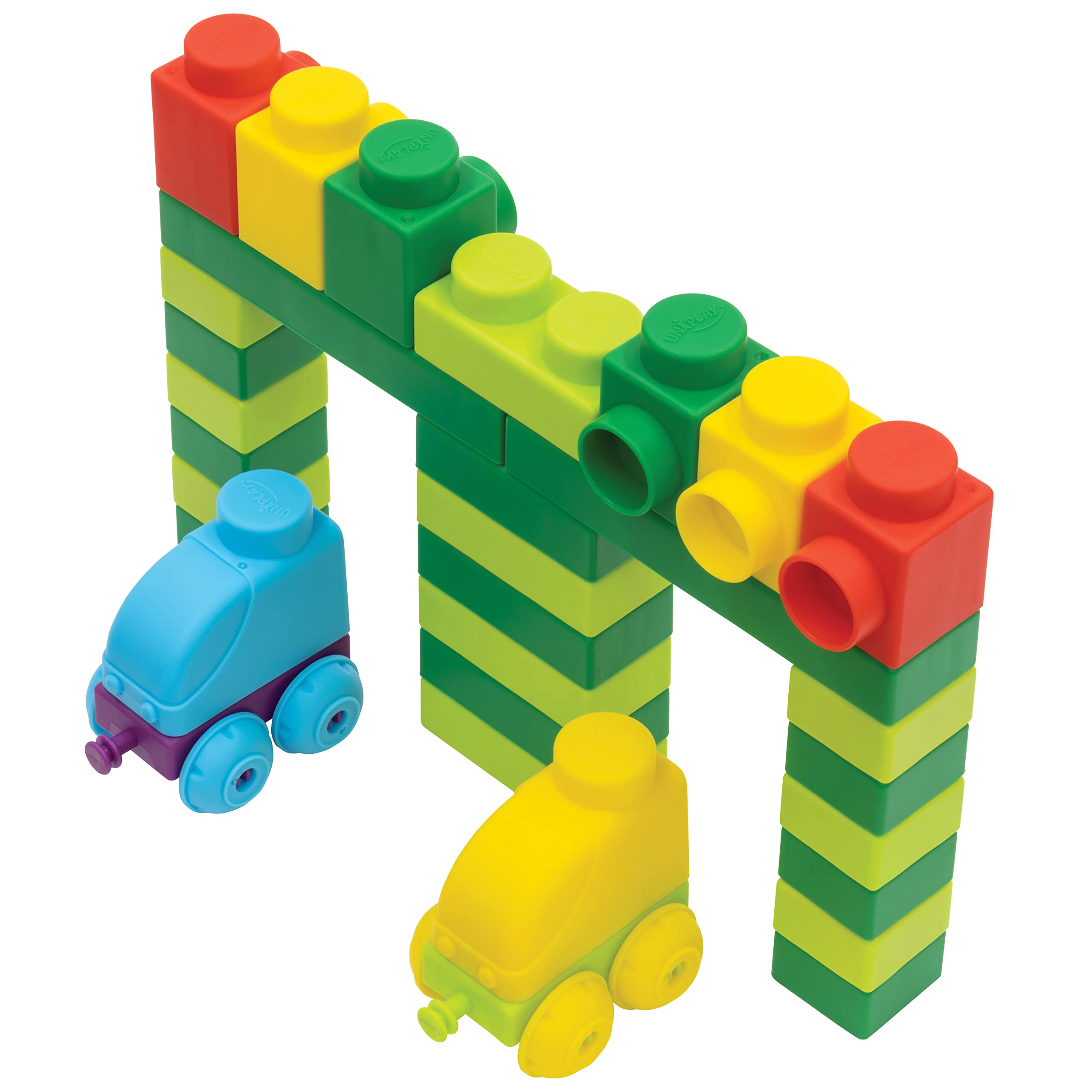 UNiPLAY Race Car Set, Building Block Car Toys for Cognitive Development, Motor Skills, Sensory Learning, Educational Toy for 3 Years Old and Up (39 Piece-Set)