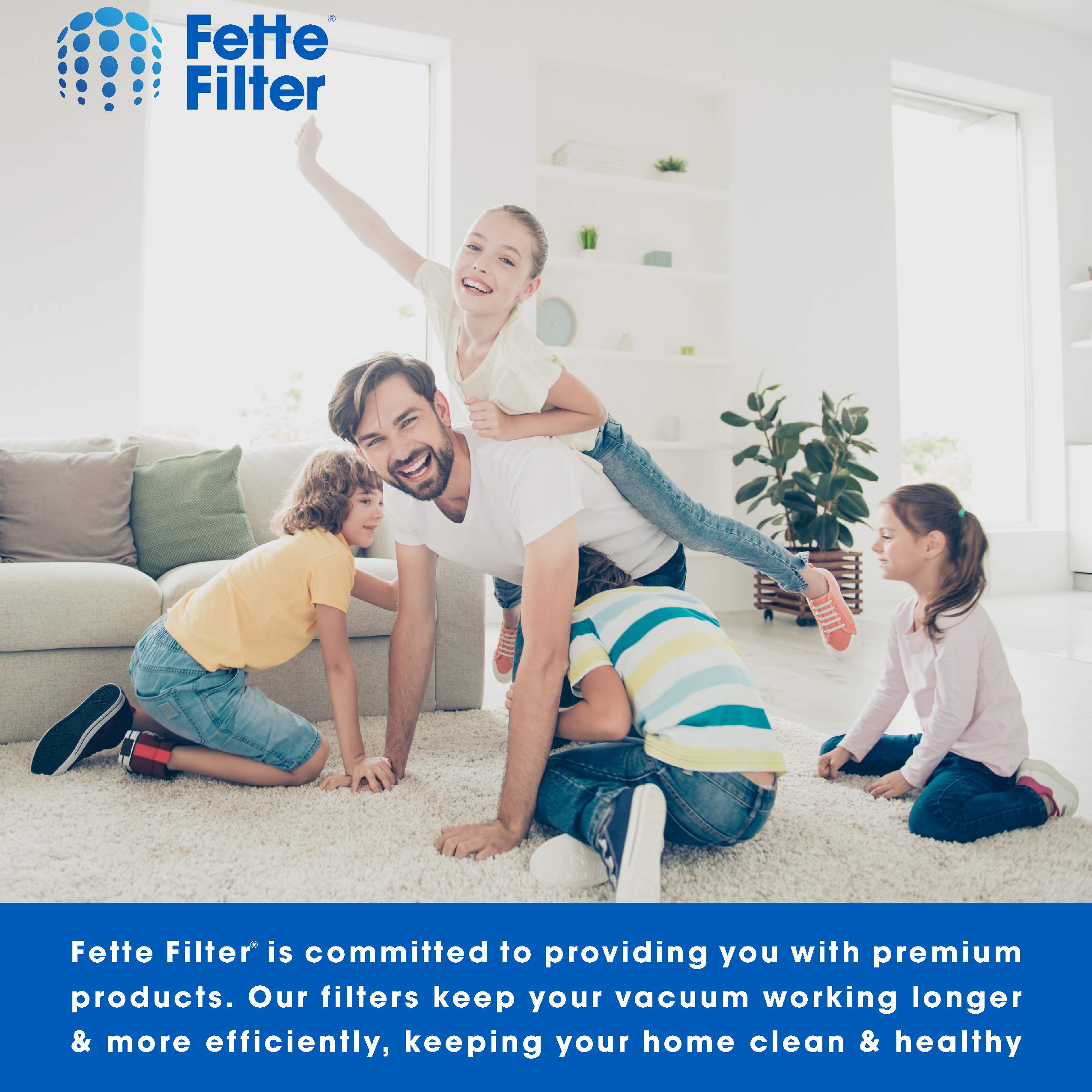 Fette Filter - Vacuum Replacement Filters Compatible with Swiffer Sweep and Vac. Compare to Part #99196 (Pack of 4)