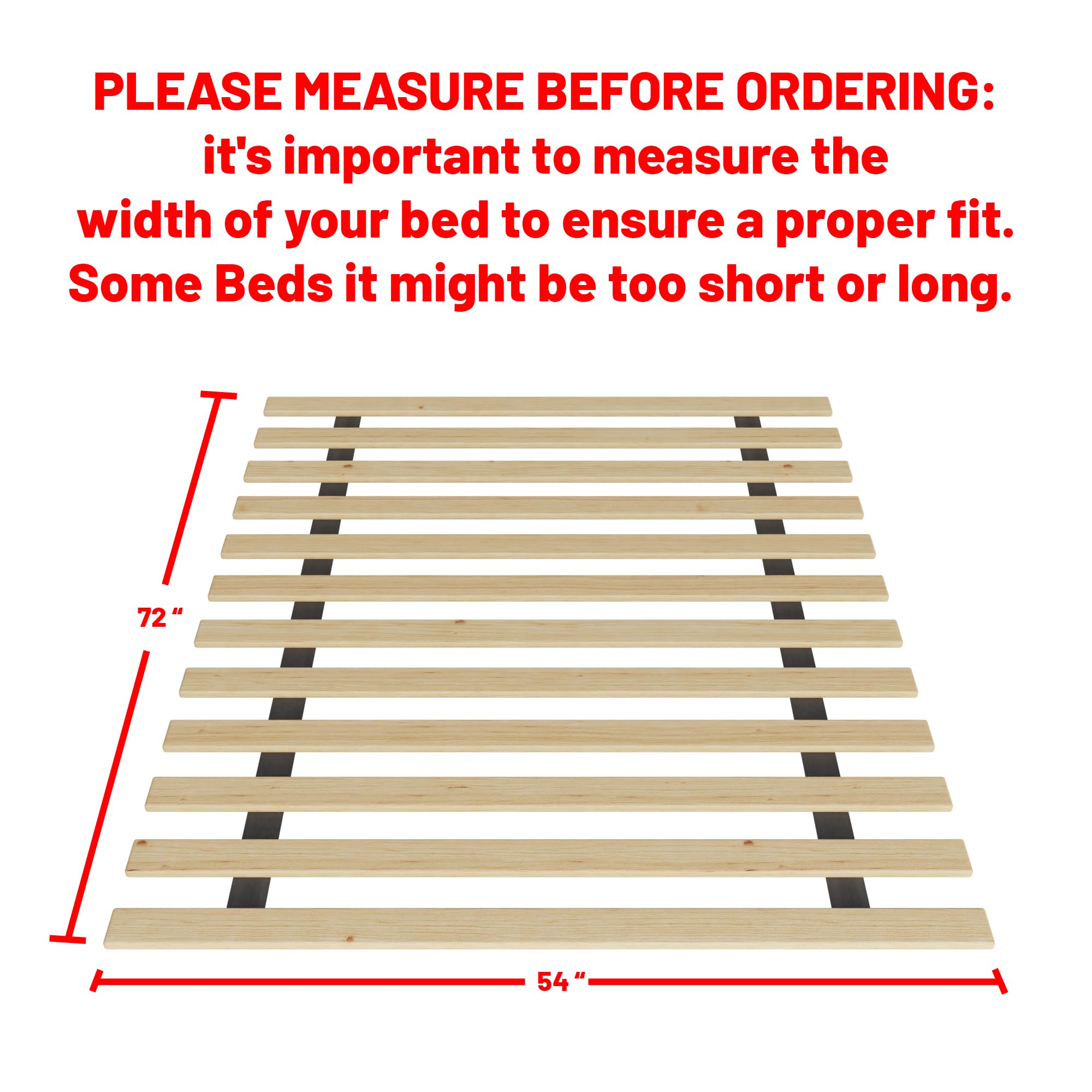 Mayton, 0.68-Inch Horizontal Mattress Support Wooden Bunkie Board/Bed Slats, Full, Beige