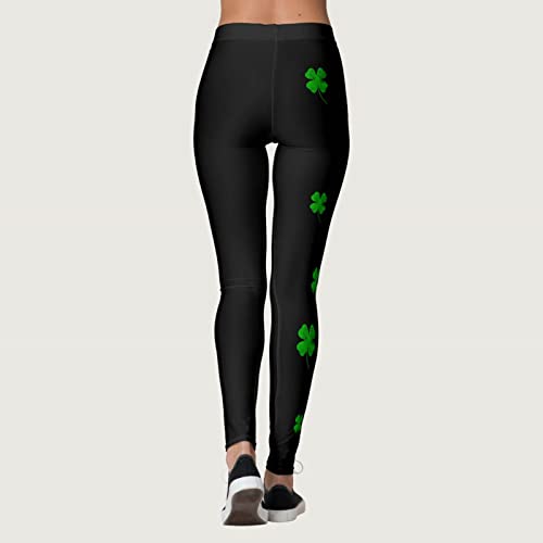 Fun St. Patrick's Day High Waisted Pattern Leggings for Women Blessed and Lucky Buttery Soft Tummy Control Slimming Non See-Through Yoga Pants Tights Butt Lifting Workout Running Full-Length Leggings