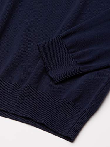 Lacoste Men's Long Sleeve Regular Fit V-Neck Organic Cotton Sweater, Navy Blue, X-Large