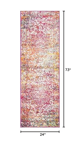 Unique Loom Richmond Collection Area Rug - Medallion (2' x 6' 1" Runner, Multi/ Black)