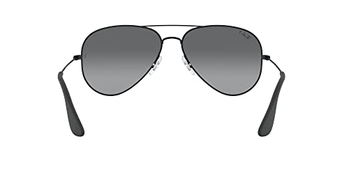 Ray-Ban RB3558 Aviator Sunglasses, Black/Polarized Light Grey Gradient Grey, 58 mm