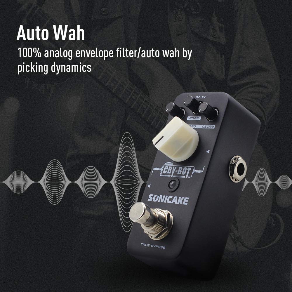 SONICAKE Auto Wah Pedal Auto Wah Guitar Pedal Guitar Effect Pedal Envelope Filter Cry-Bot True Bypass