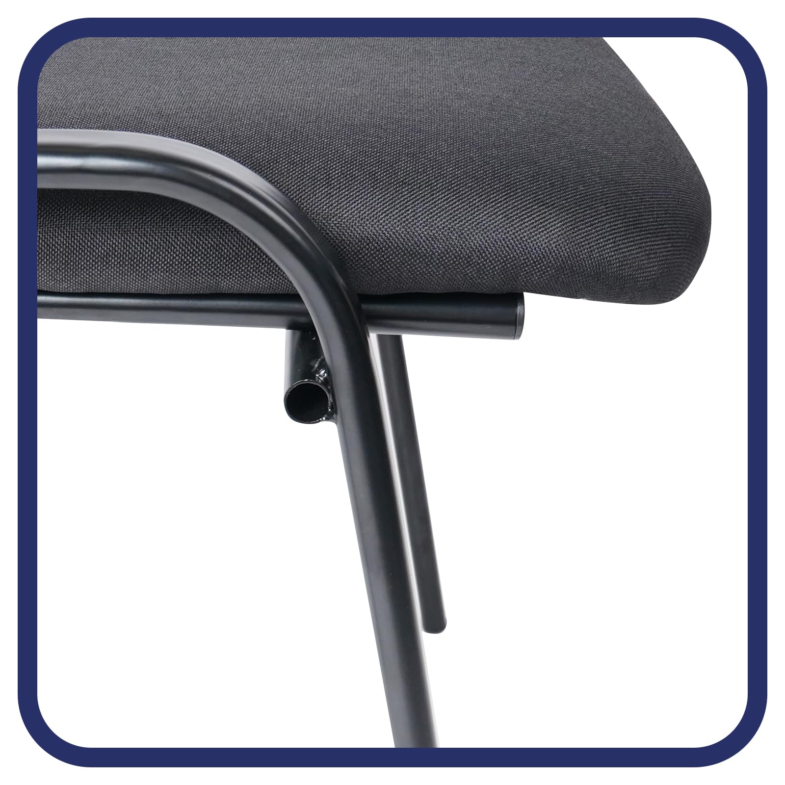 CLATINA Waiting Room Chairs Fabric Stackable Chairs Metal Frame with Lumbar Support and Thickened Seat Cushion for Waiting Conference Room Guest Chairs 1 Pack…