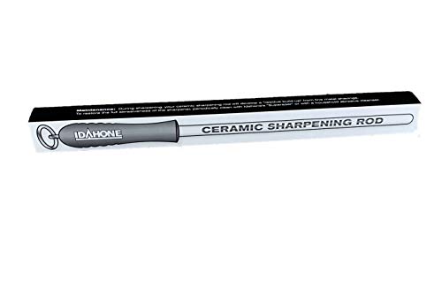 Idahone Fine Ceramic Sharpening Rod (12", Natural Handle)