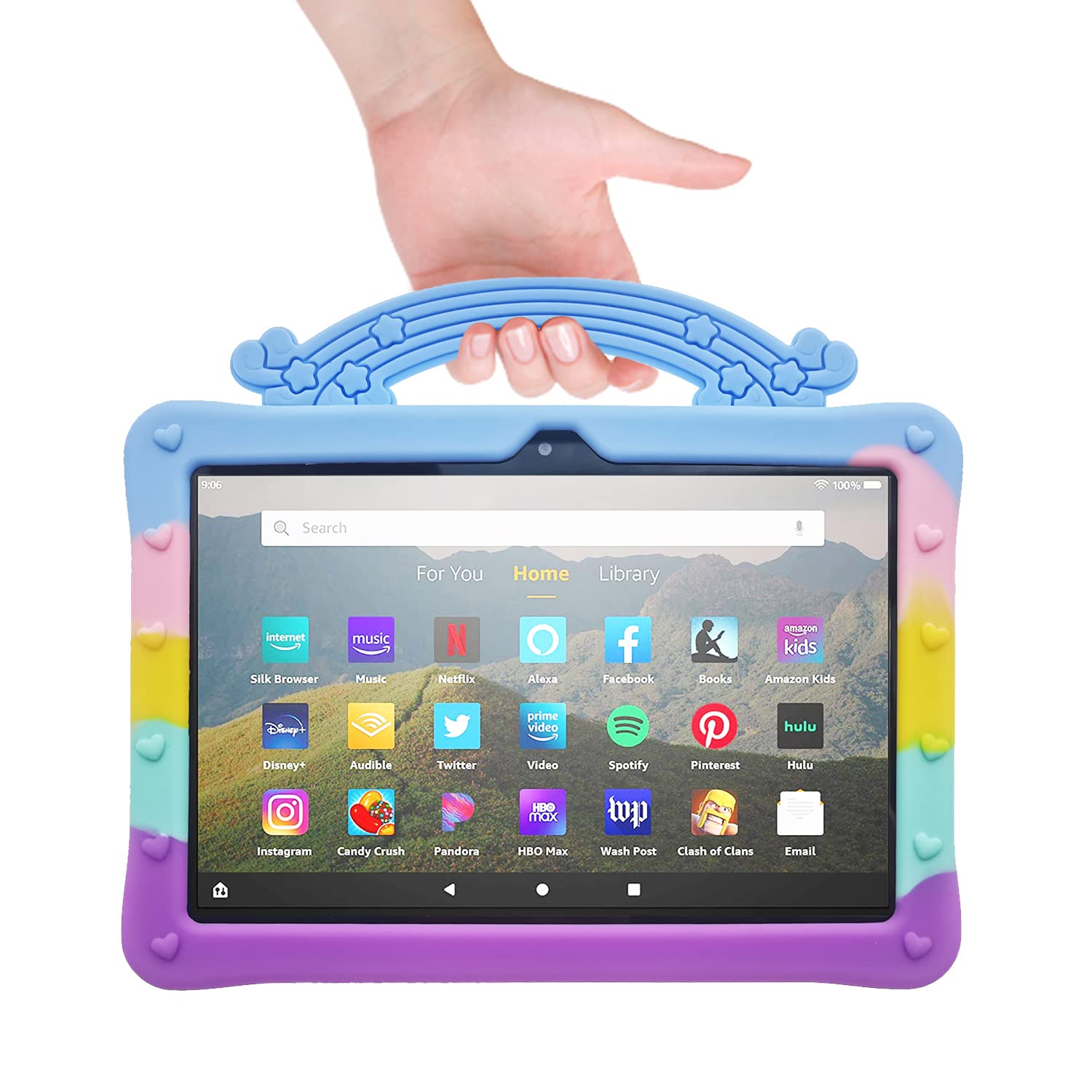 LUSTAM Pop it Case for All New Amazon Fire HD 10 and Fire HD 10 Plus Tablet (11 Generation, 2021 Release), Fidget Poppers Pop its Poppet Slim Kickstand Silicone Handle Kids Friendly Protective Cover