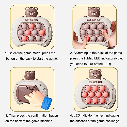 Quick Push Bubble Competitive Game Console Series, Pocket Game Console for Kids, Quick Push Game Toys, Children's Breakout Speed Push Game Machine Decompression Toy for Kids Ages 3-12 Years Old (D)