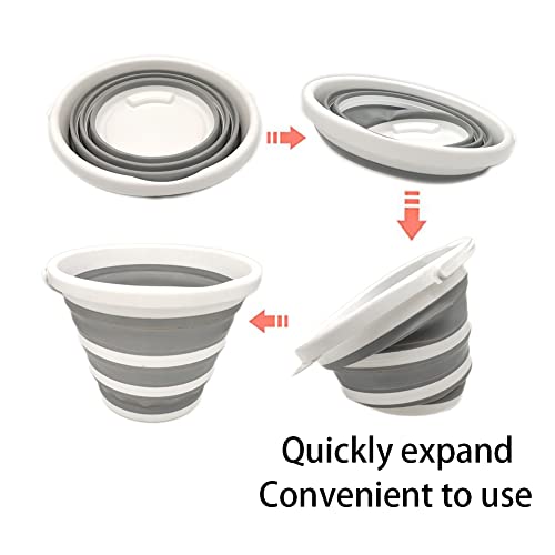 Multifunctional Collapsible Water Bucket, Space Saving, Lightweight Collapsible Water Container 2.6 gallons (10 liters), Suitable for Family Life, Camping, car wash