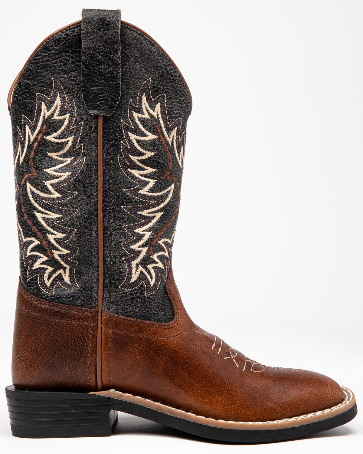 Cody James Boys' Ryder Western Boot Square Toe Brown/Blue 12 D
