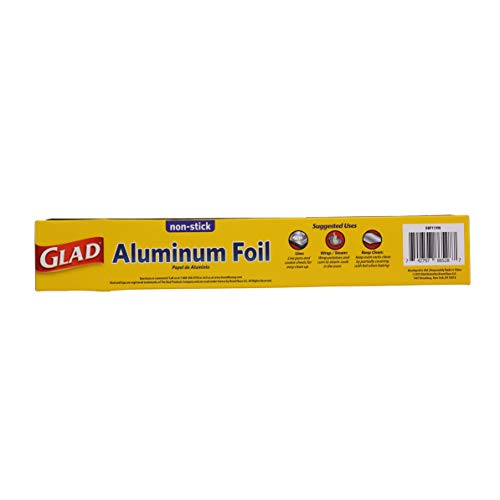 Glad Non-Stick Aluminum Foil, 80 Square Feet of Multiuse Foil for Ultimate Food Protection | Aluminum Foil for Grilling, Roasting, Baking | Glad Grilling and Baking Accessories