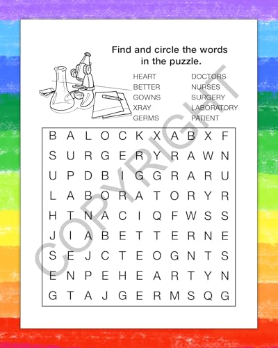 ZOCO - A Trip to The Hospital - Coloring Books (25 Bulk Pack, Without Crayons) - Hospital Supplies for Kids - Educational Games, Puzzles, Fun Activities for Kids
