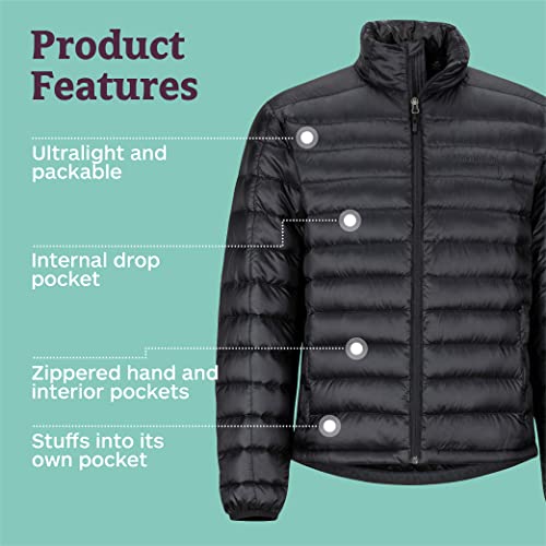 MARMOT Men's Zeus Jacket | Warm and Lightweight Jacket for Men, Ideal for Winter, Skiing, Camping, and City Style, Jet Black, Large