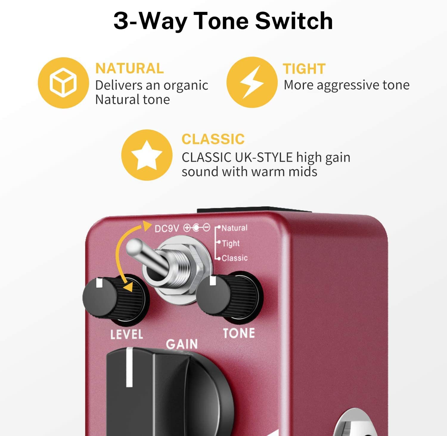 Donner Compressor Pedal, Donner Distortion Guitar Pedal