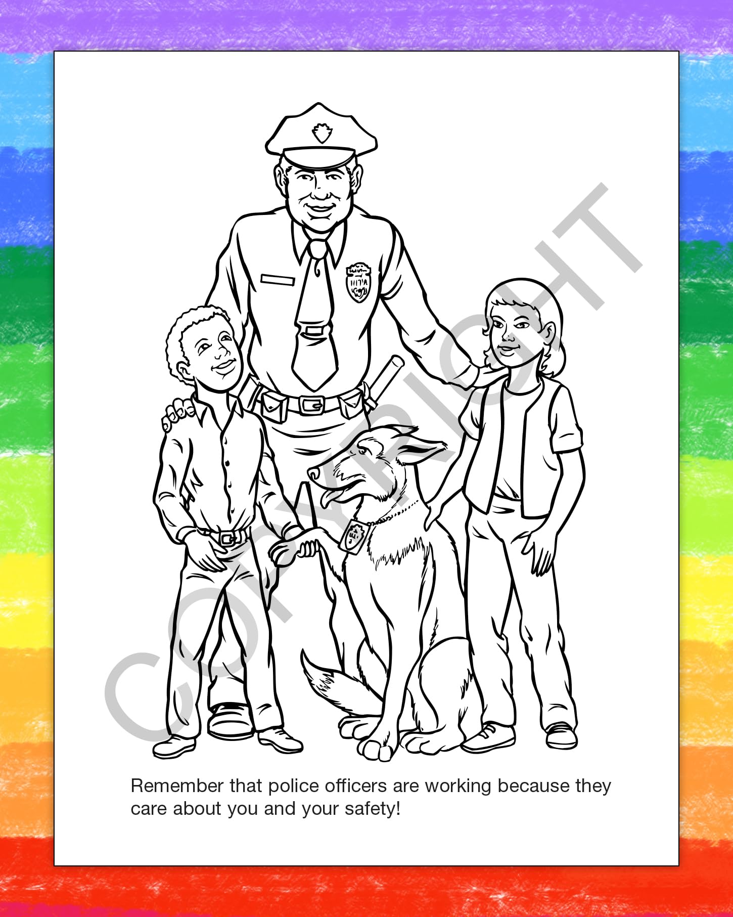 ZOCO - Police & Law Enforcement Educational Coloring Books (25 Bulk Pack, Without Crayons) - Bulk Giveaways for Kids