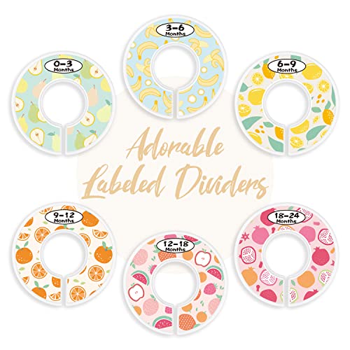 Rose Gold Baby Velvet Hangers 30 Pcs & 6 Closet Organizer Dividers, Non-Slip Kids Hangers, Yellow