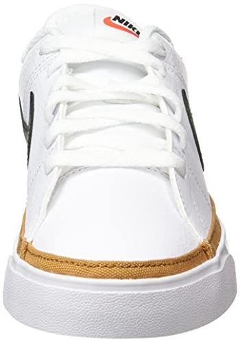 NIKE Women's Court Legacy Sneaker, White/Desert Ochre/Team Orange/Black, 7.5