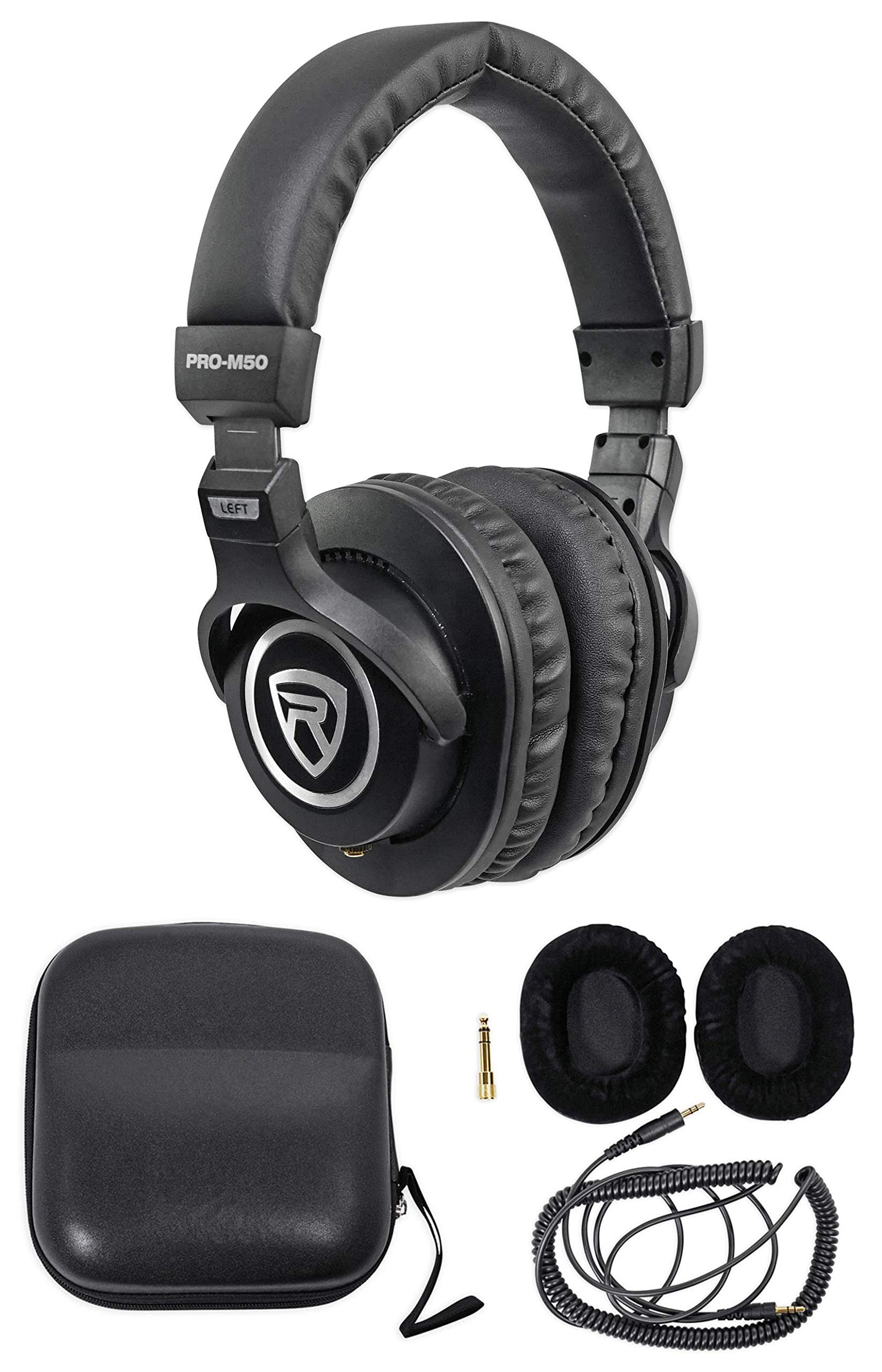 Soundcraft Notepad-5 Channel Podcast Mixer Podcasting Interface Bundle with Rockville PRO-M50 Studio Headphones, RMC-XLR Handheld Wired Mic and RTMS21 Desktop Tripod Mic Stand with Pop Filter