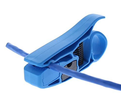 IDEAL Industries, Inc. 45-605 PrepPRO Coax/UTP Cable Stripper, Cable Stripping Tool for RG-59/RG-59 Plenum/RG-6/RG-6 Plenum/RG-6 Quad/RG-6 Quad Plenum, Blue, 1 Coax Stripper,Gray