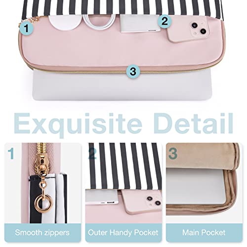Laptop Sleeve Bag, BAGSMART Laptop Case Compatible with MacBook Air/Pro Retina,13-13.3 inch Notebook Compatible with MacBook Pro 14 inch 2021 2022 M1 Pro/Max A2442, Computer Bag with Pocket, Pink