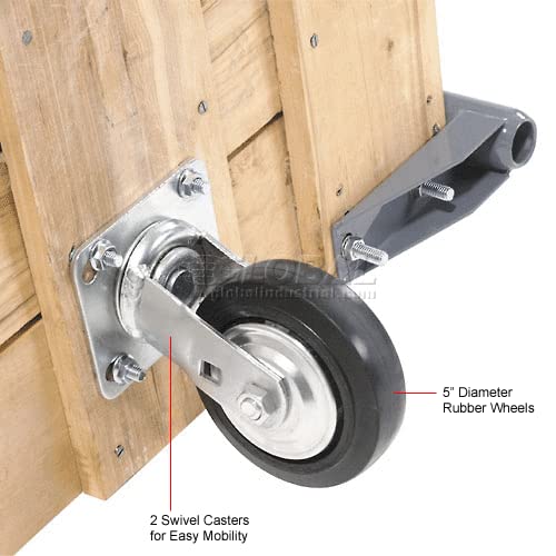 Global Industrial Platform Truck w/Hardwood Deck, 48 x 24, 1400 Lb. Capacity, 5" Rubber Casters