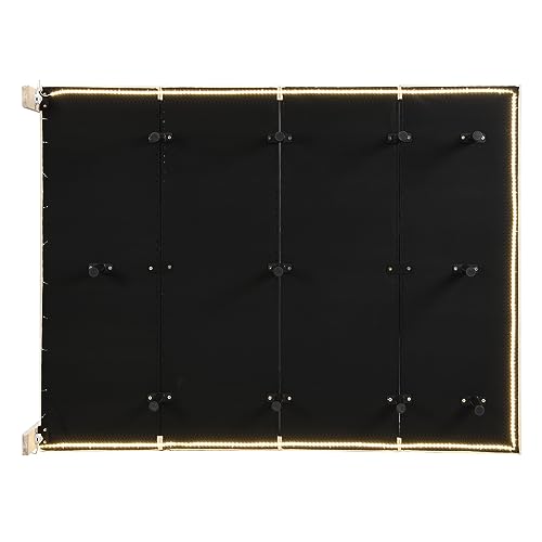 JIVOIT Queen Size Upholstered Bed with LED Lights, Floating Velvet Platform Bed with Headboard and Wood Slats Support, Modern Upholstered Platform LED Bed Frame (Beige-081)