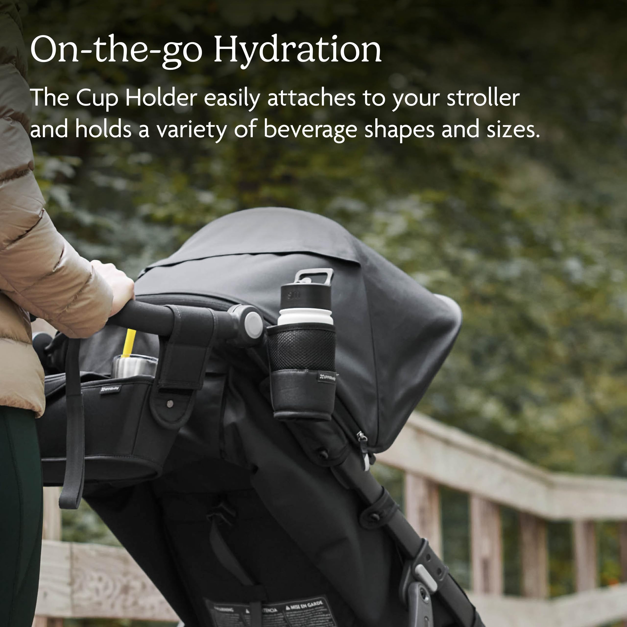 UPPAbaby Cup Holder for Ridge Stroller/Quick Attachment/Holds Beverages of Various Sizes/Folds Attached
