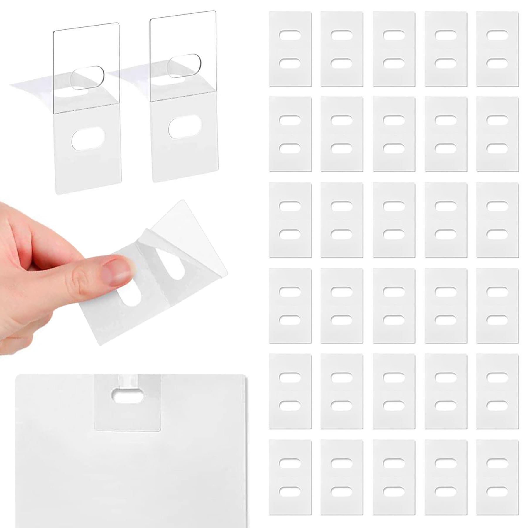 CoguZed 30 Sets (60 Pcs) Clear Vertical Blind Repair Tabs, Vertical Blinds Repair Kit, Vertical Blinds Replacement SlatsïŒPre-Cut Blind Fixers Peel Back Adhesive Ready to Use