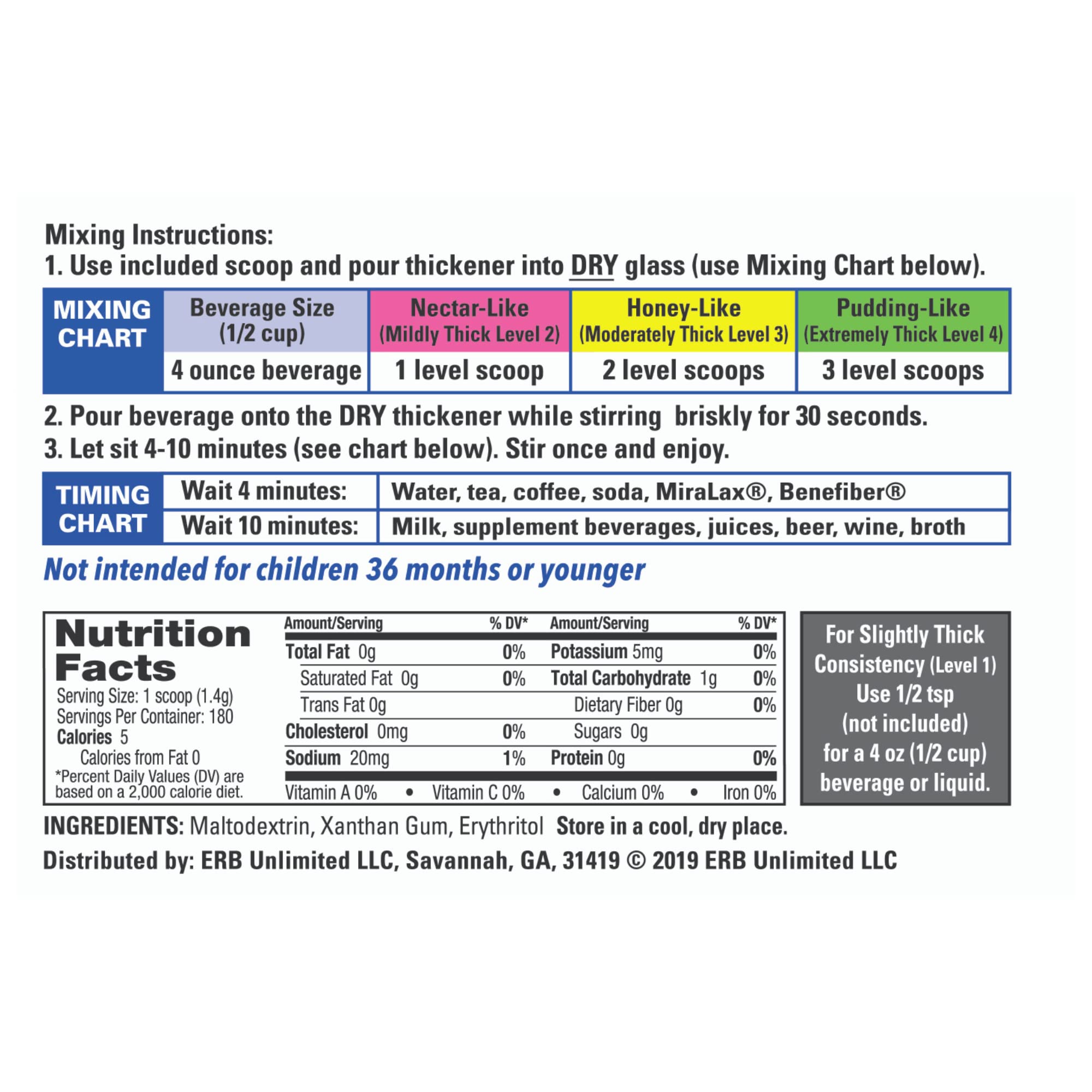 Clear DysphagiAide Thickener Powder - 180 Servings - Liquid and Drink Thickener for Dysphagia, (Nectar Thick Consistency and Honey Thick Consistency), Pack of 1