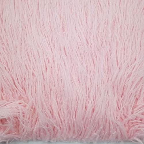 Texco Inc Long Pile for Newborn Cuddly Faux Fur Fabric, Pink 1 Yard