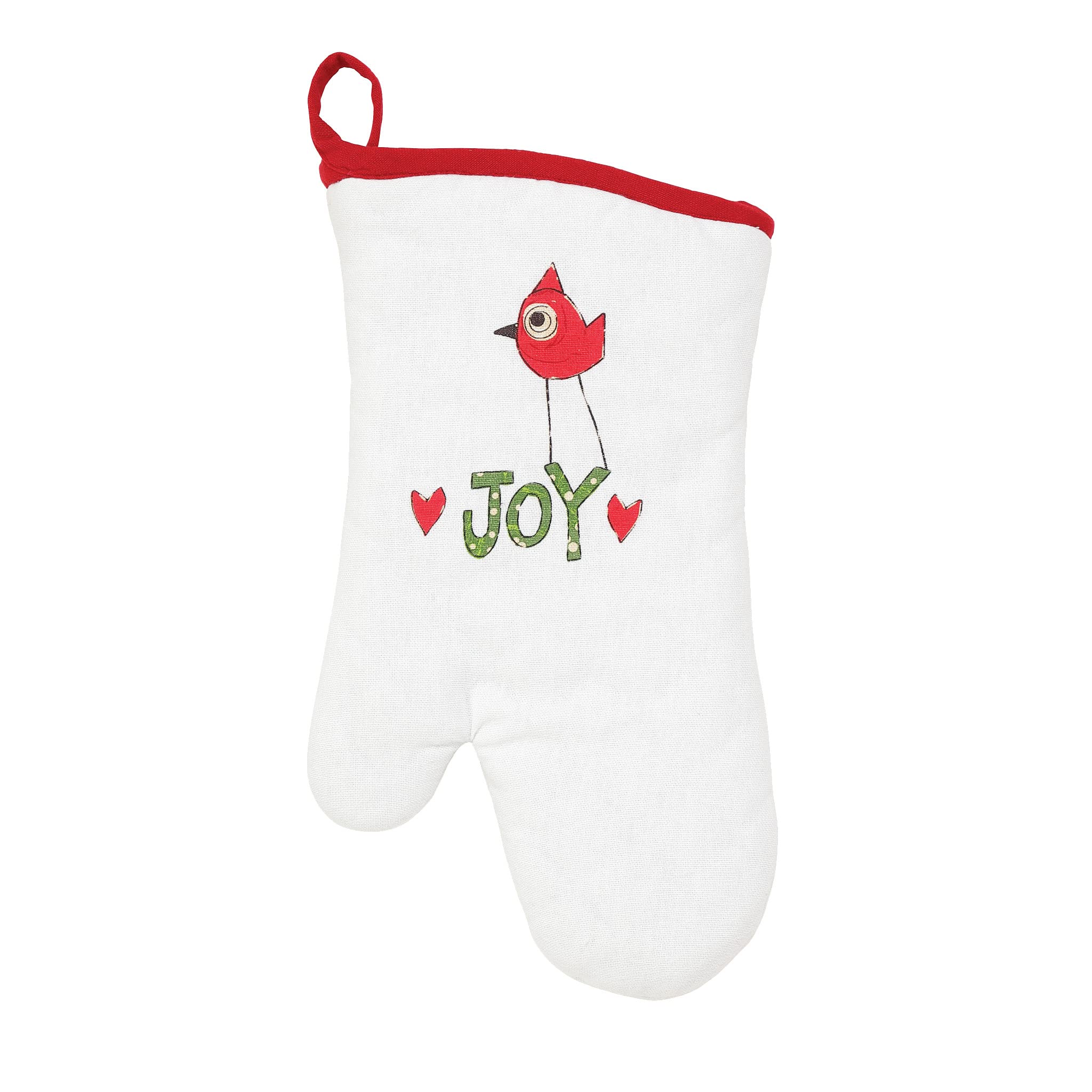Enesco Izzy and Oliver Painted Peace by Stephanie Burgess Cardinal Bird Joy Pot Holder Oven Mitt, 7 x 12 Inch, Multicolor
