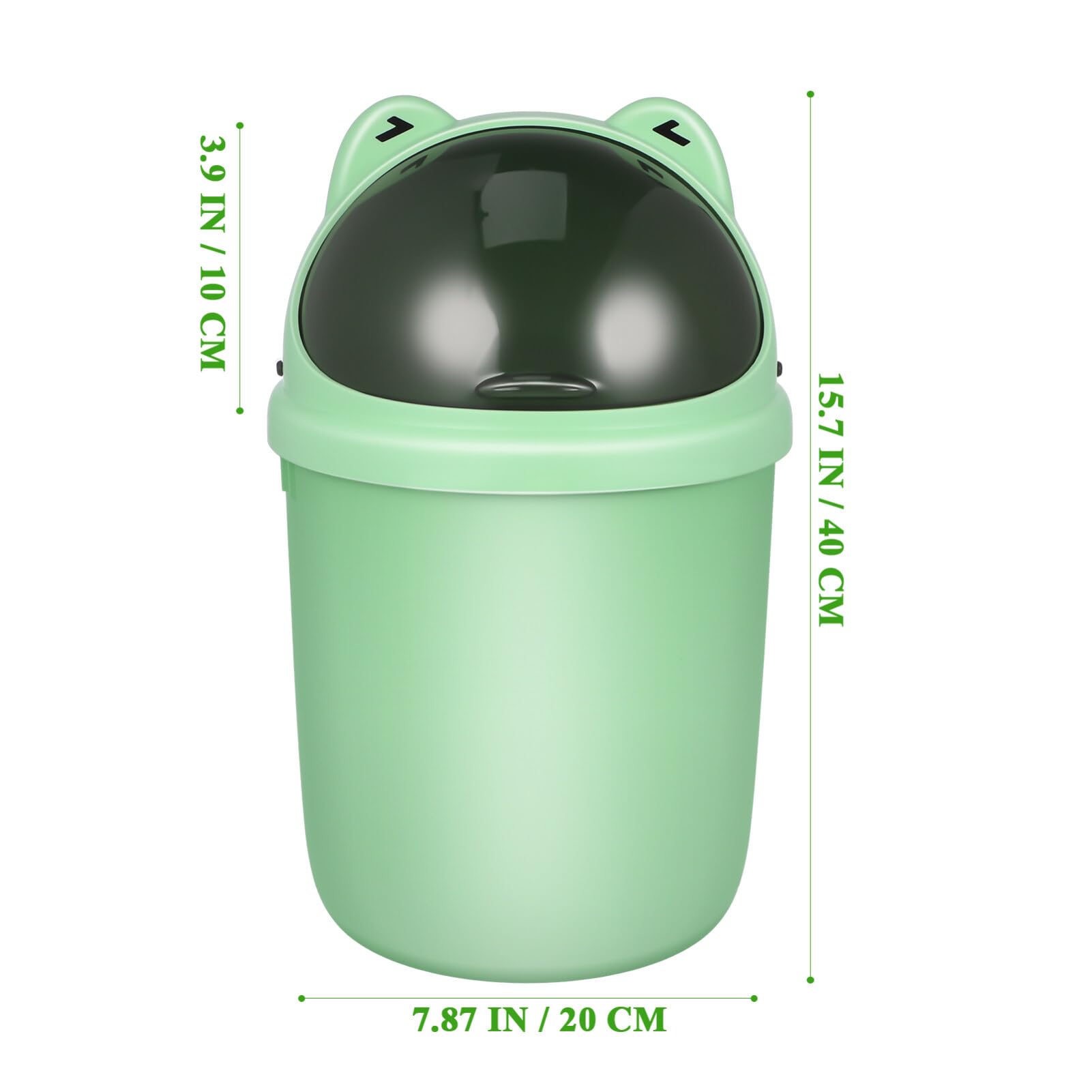 MAGICLULU Cartoon Frog Trash Can with Flip Lid Cute Waste Basket Plastic Garbage Bin Garbage Can Rubbish Pail Toilet Paper Bucket for Bathroom Kitchen Office