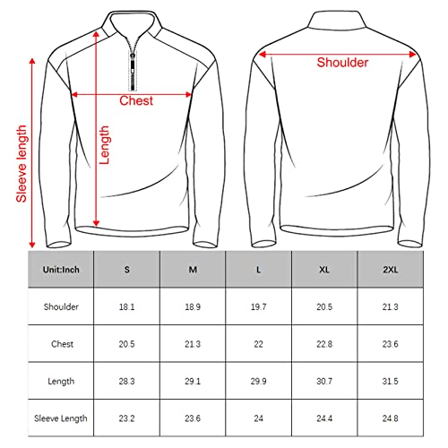 FRTCV Mens Shirts Quarter Zip – Long Sleeve Workout T Shirts Athletic Golf Tshirt Quick Dry Running Top T-shirts Black, Size M