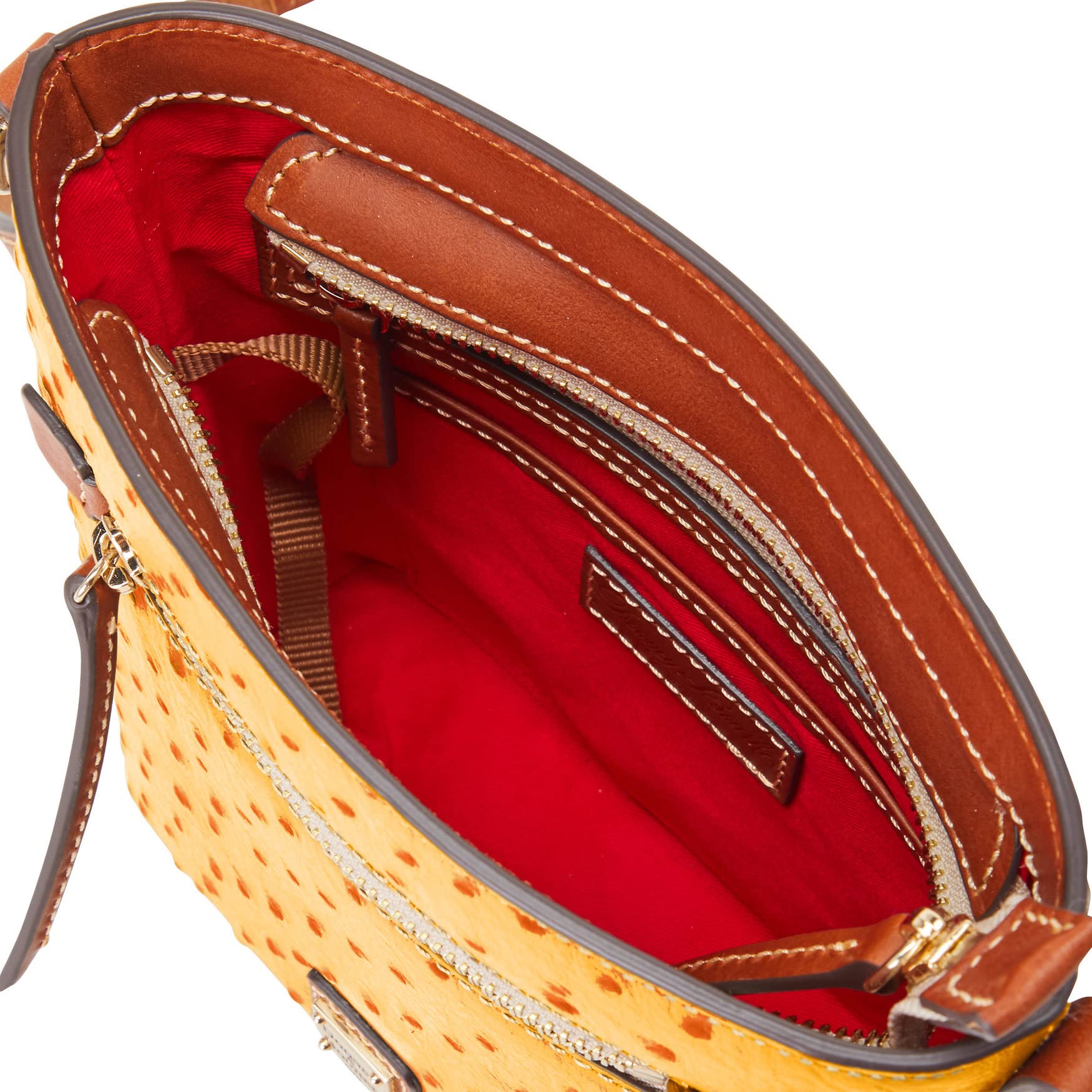 Dooney & Bourke Handbag, Ostrich Small Zip Crossbody - Mustard