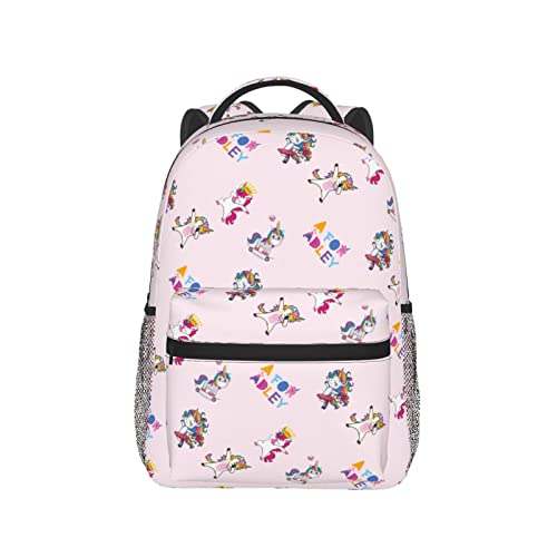 hgxim Pink School Backpack Pattern Lightweight Leisure Bag 3d Printing Large Capacity Pattern Leisure Bag Travel