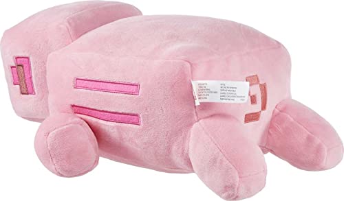 Mattel Minecraft Plush Pig 12-Inch Stuffed Animal Figure, Floppy Soft Doll Inspired by Video Game Character, Collectible Toy
