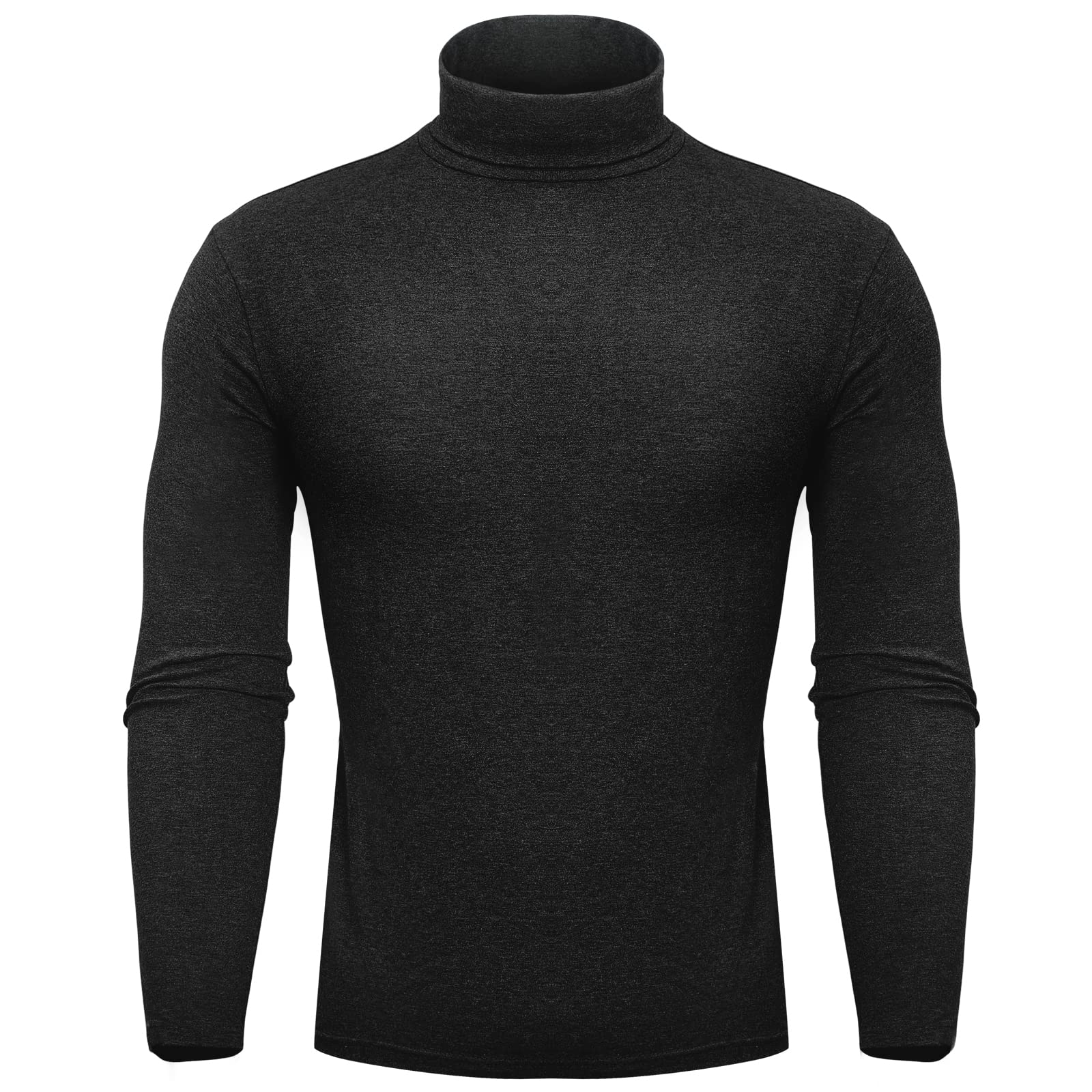 FRTCV Mens Turtleneck Shirts β Slim Fit Mock Turtle Neck Underwear Thermal Base Layer Pullover Tops Brown, Size L