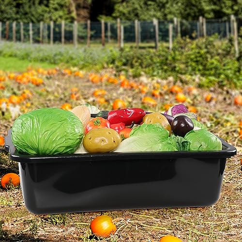 Uumitty Black Commercial Bus Tubs, 32 L Plastic Bus Box/Wash Basin, 4 Packs