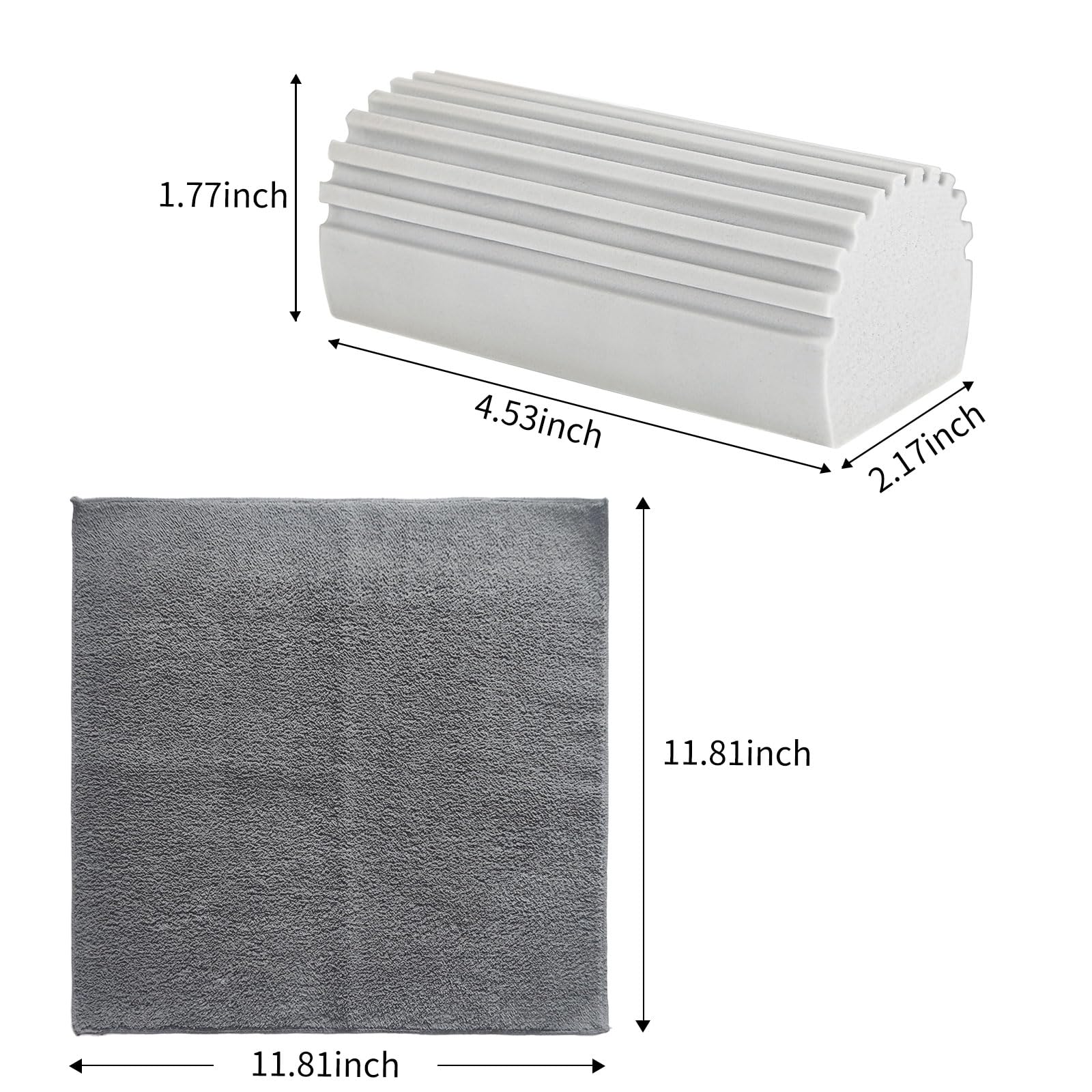 Damp Duster and Dusting Rag Towel with Strong Dust Trap Capacity and Water Absorption, Magical Dust Cleaning Sponge 4-Pack