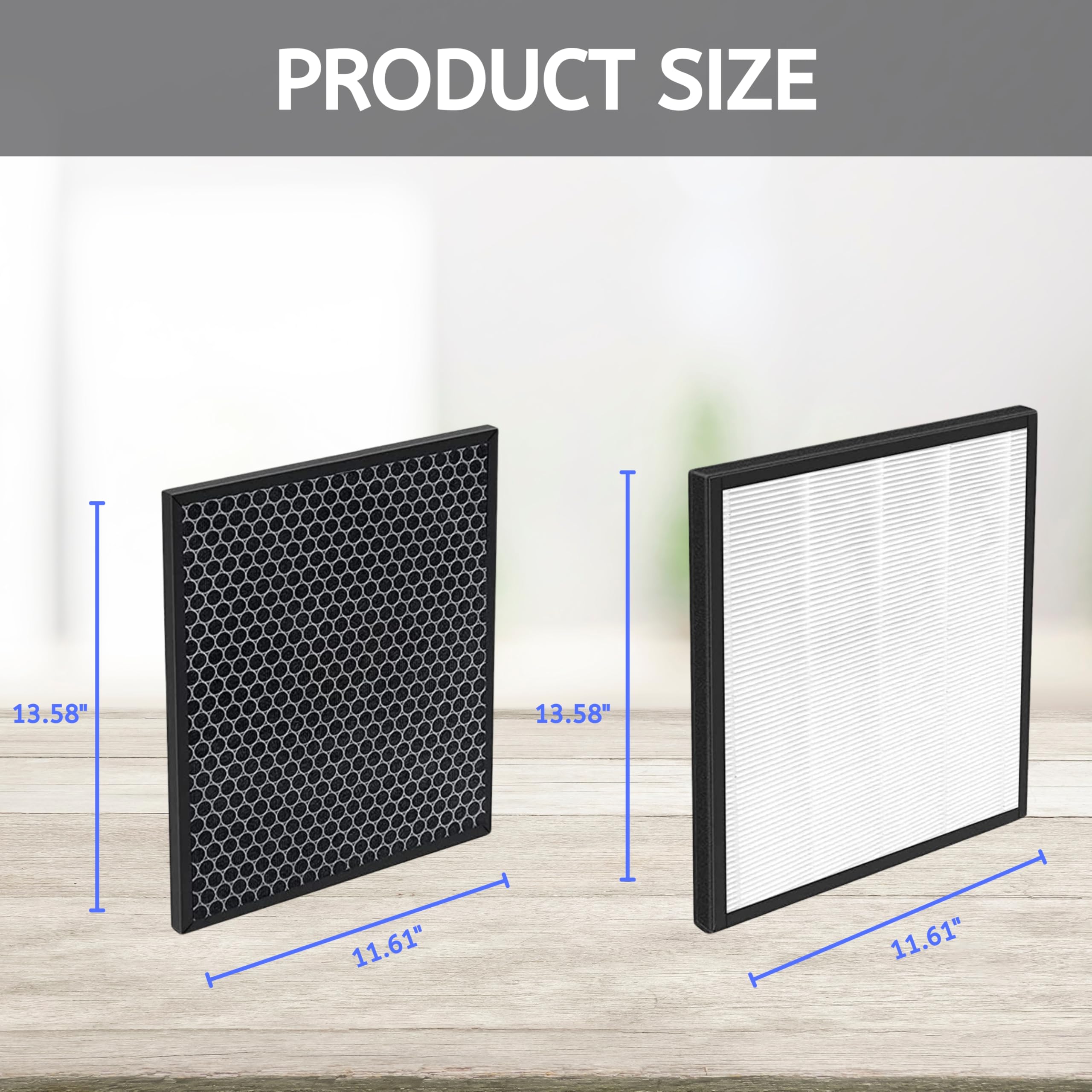 Nispira LV-PUR131 Filter Replacement for Levoit Air Purifier LV-PUR131 3-in-1 HEPA Carbon 2 Sets