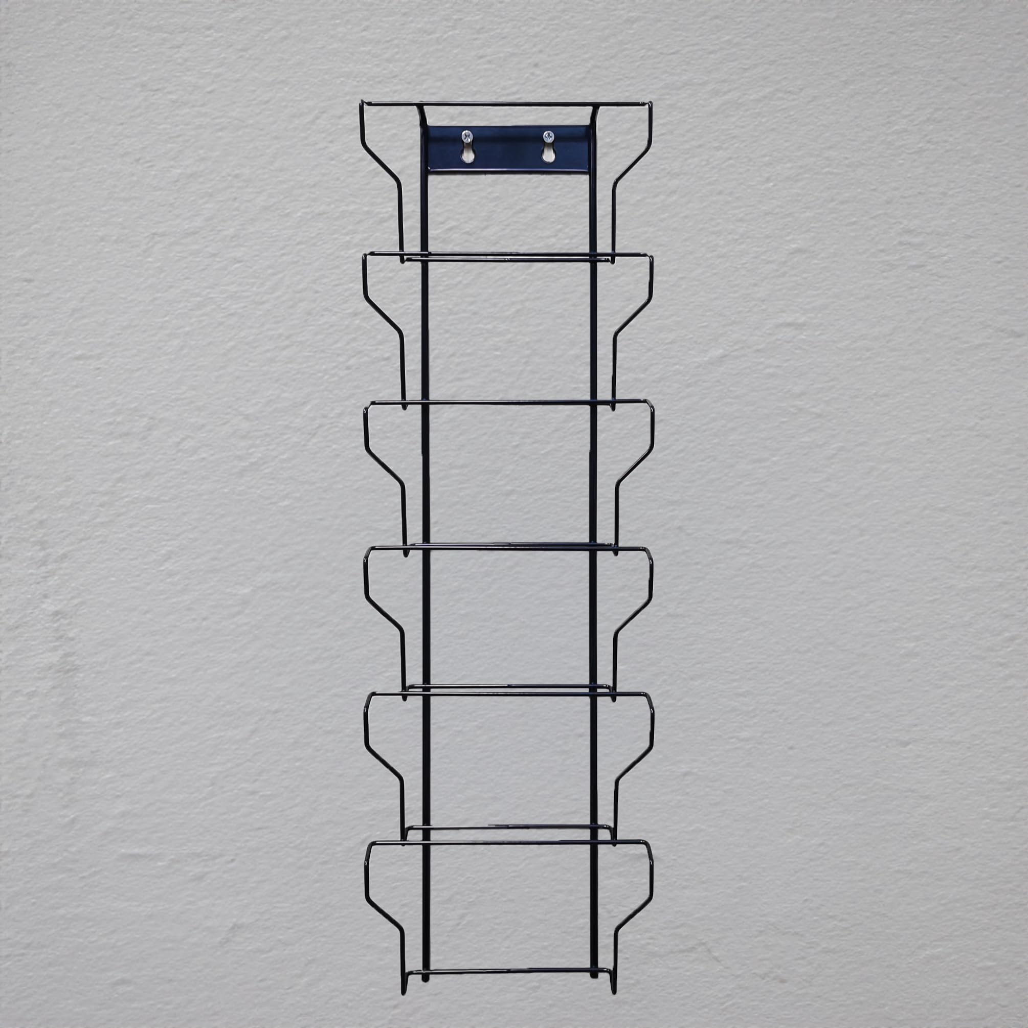 FixtureDisplays® Horizontal Wall Mounting 6 Pockets 6 X 4 Greeting Card Post Card Rack 6.7 X 2 X 21.3 11714-6*4-Black-NF