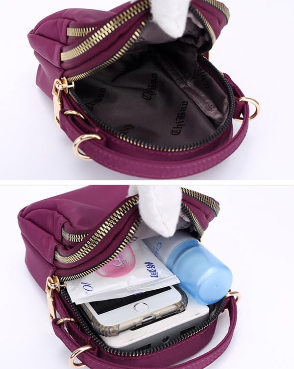 Toniker Nylon Multi-Pockets Small Crossbody Bags Cell Phone Purse Smartphone Wallet for Women with Handy Carry