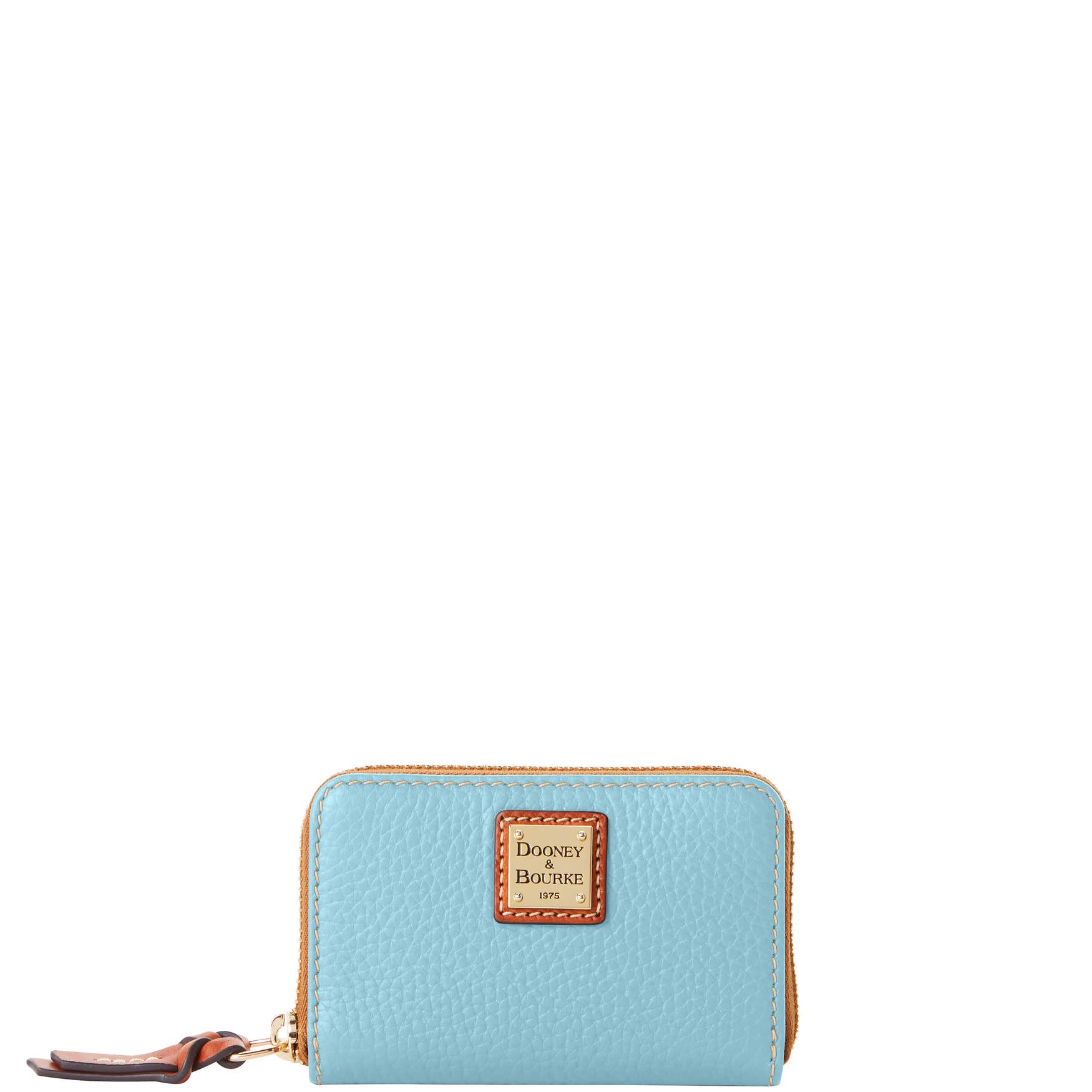 Dooney & Bourke Wallet, Pebble Grain Large Zip Around Credit Card Case Wallet - Caribbean Blue
