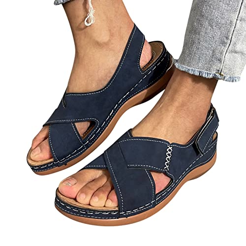 JMMSlmax Women's Platform Wedge Comfort Slide Sandals-Shock Absorbtion Breathable Arch Support Indoors Or Outdoors Slip On