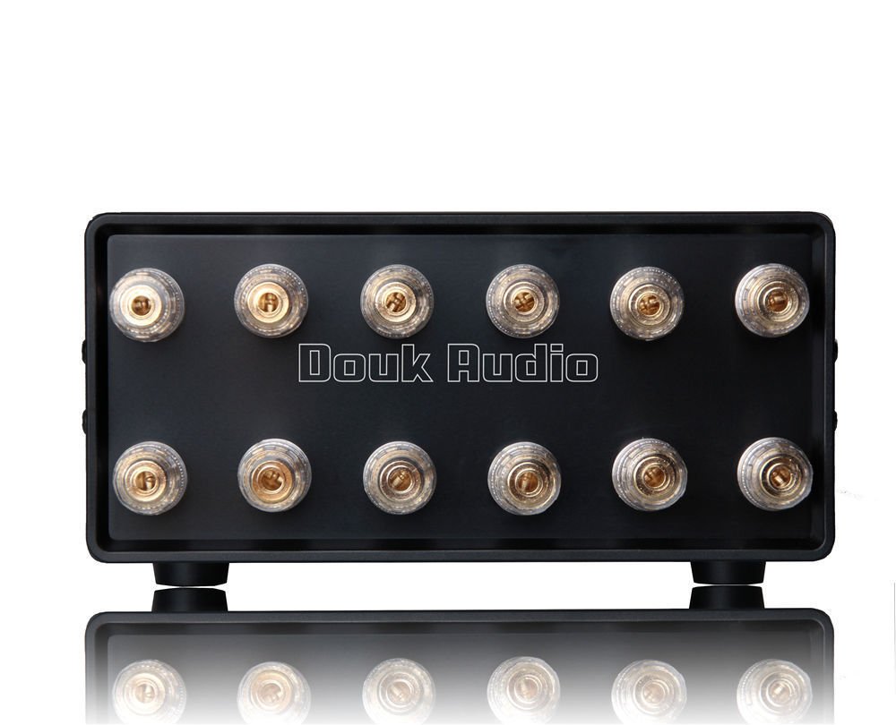 Nobsound Stereo 2(1)-in-1(2)-Out Amplifier/Speaker Banana Female Audio Splitter/Switcher Passive Selector