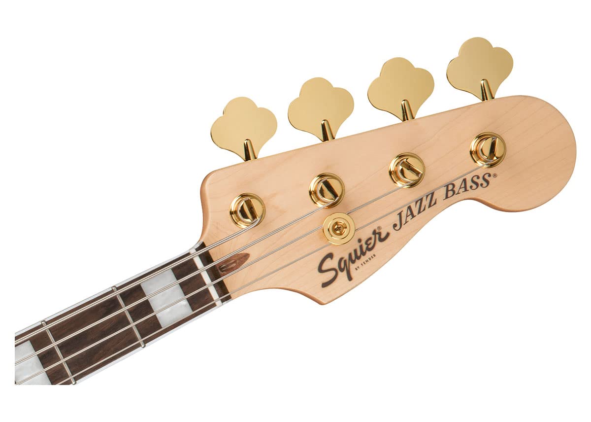 Squier 40th Anniversary Jazz Bass Gold Edition, Ruby Red Metallic, Laurel Fingerboard