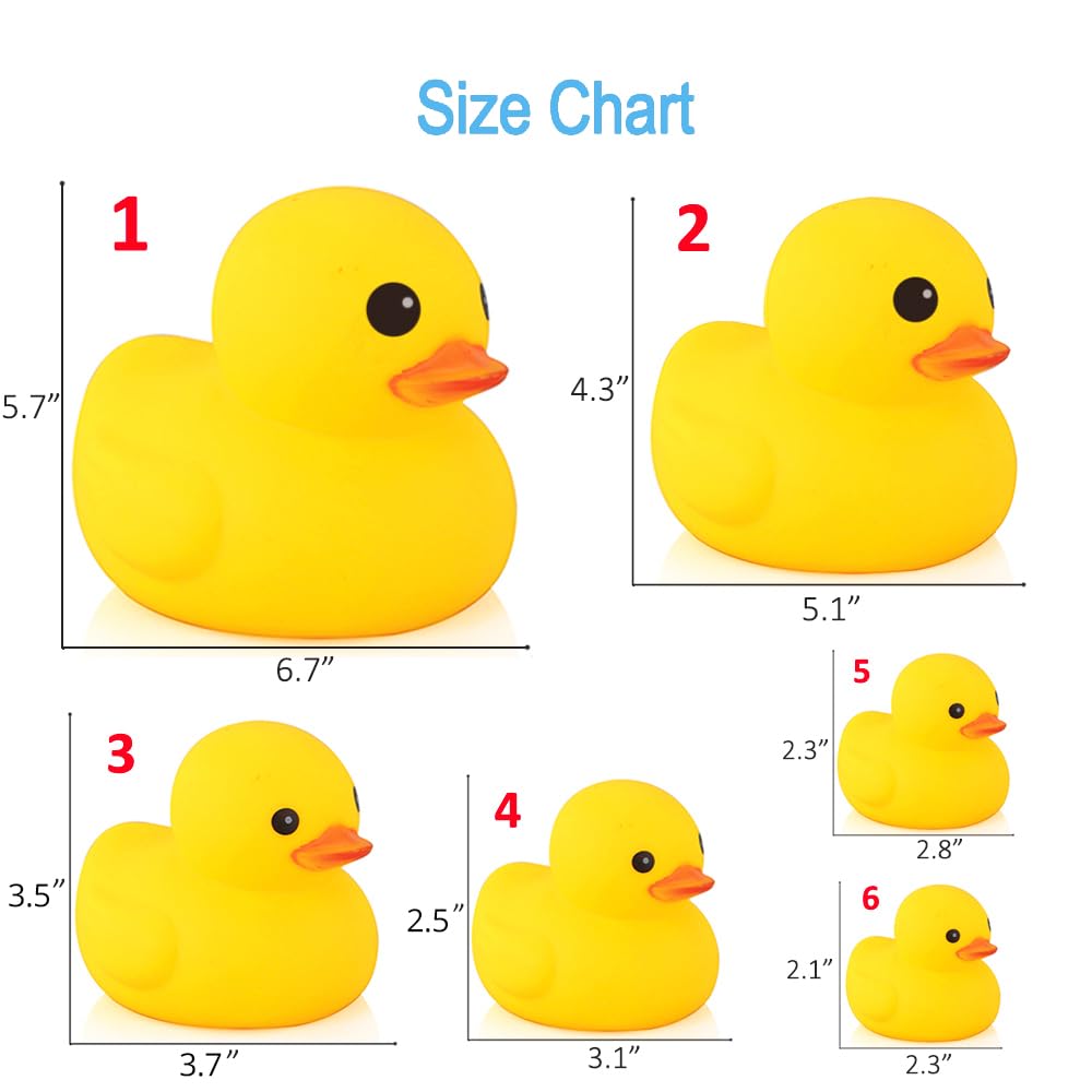 Novelty Place Rubber Duck Family Pack Ducky Baby Bath Toy for Kids (Pack of 6)
